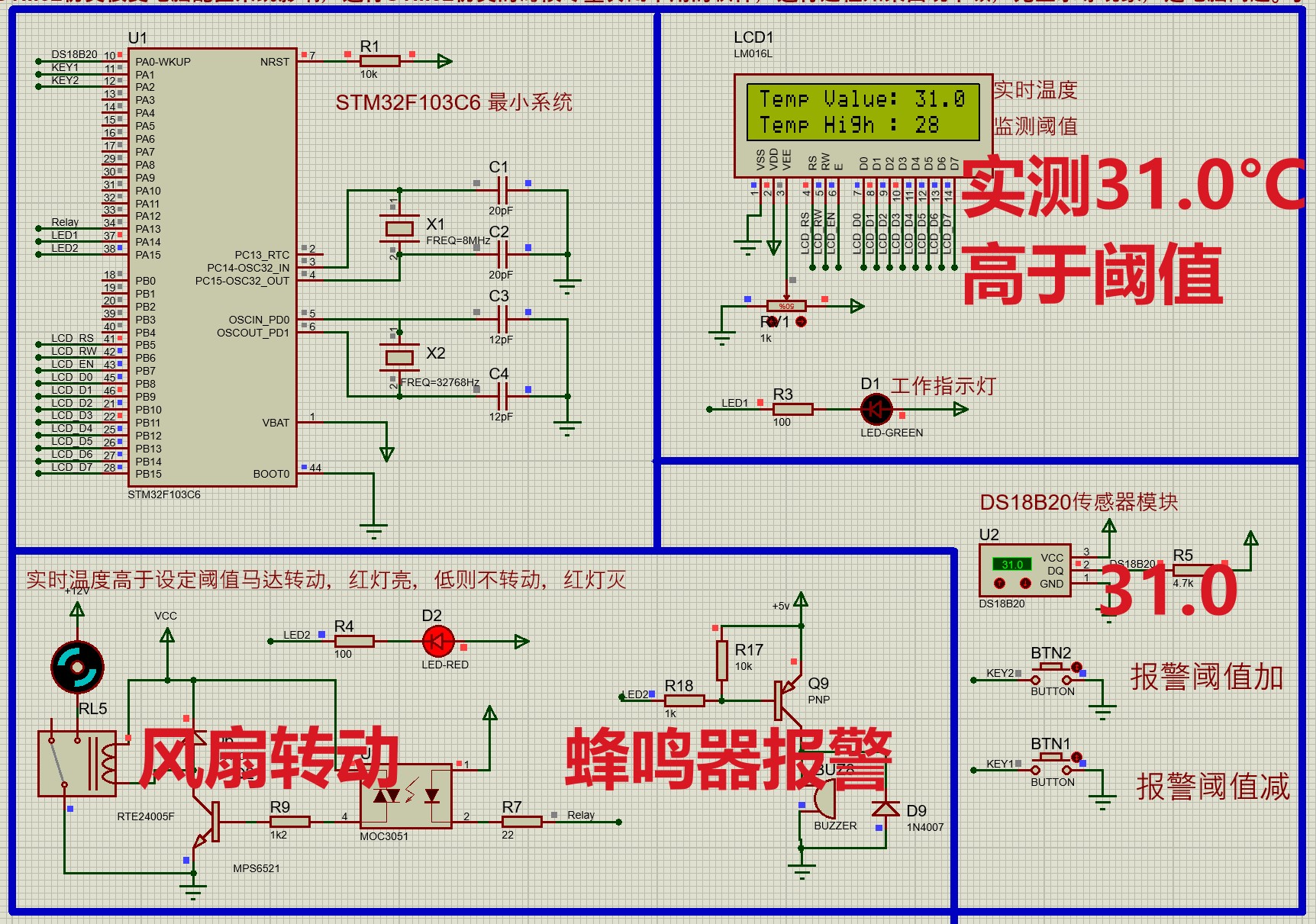 基于STM32的DS18B20温度监控Proteus仿真+程序+原理图Pcb+讲解_基于stm32和ds18b20的温度检测proteus仿真-CSDN博客
