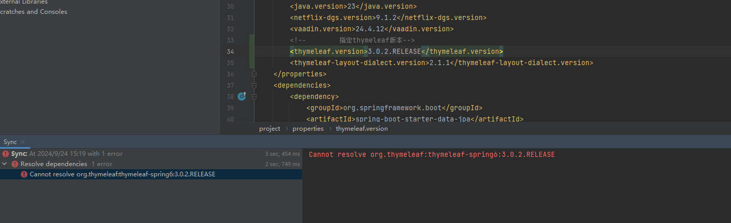thymeleaf问题报错Cannot resolve org.thymeleaf:thymeleaf-spring6:3.0.2.RELEASE_java_1999LIJIAN-ZA技术社区