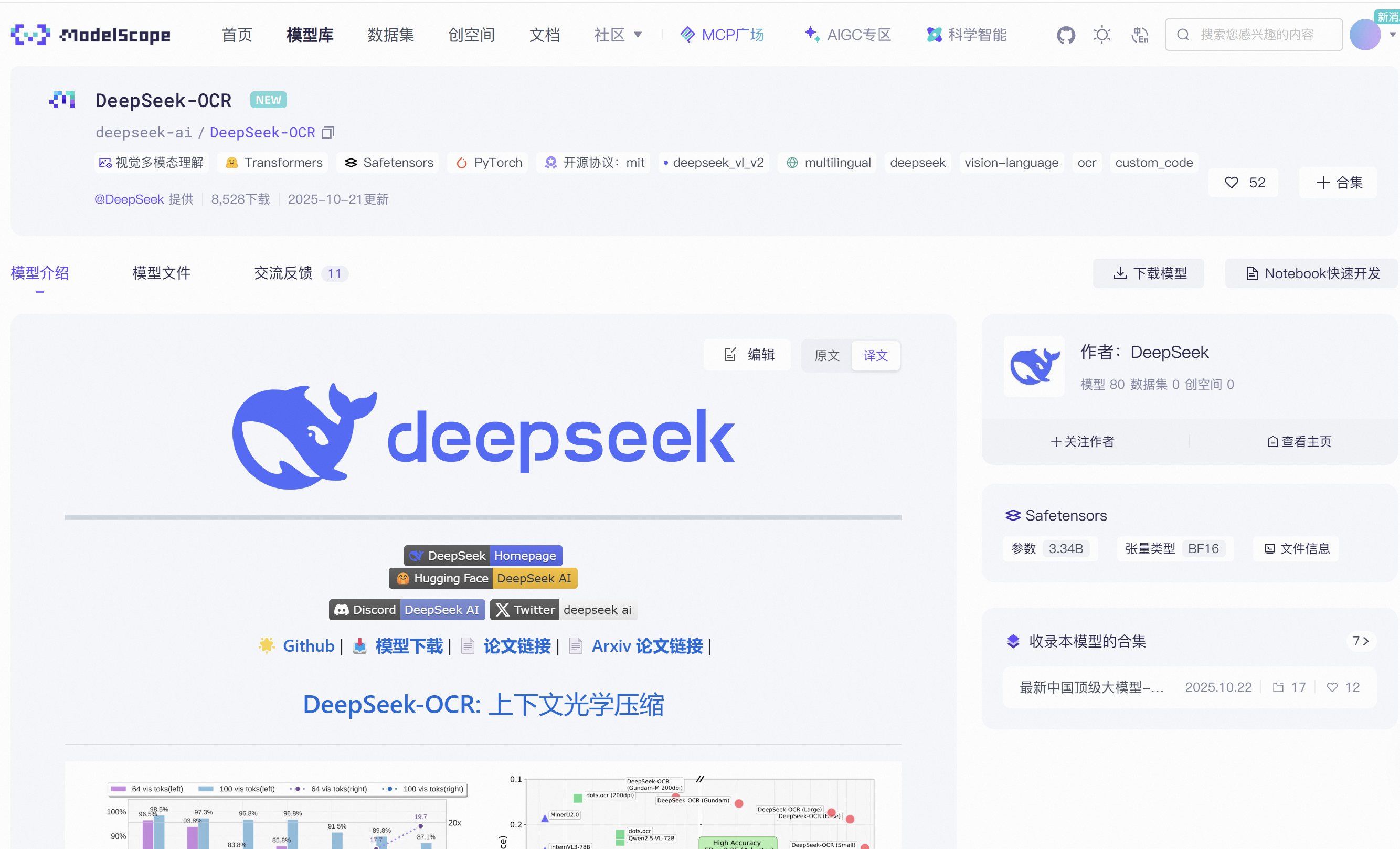 2025年10月22日-手把手教你在魔搭跑通 DeepSeek-OCR！光学压缩 + MoE 解码，97% 精度还省 10-20 倍 token-CSDN博客