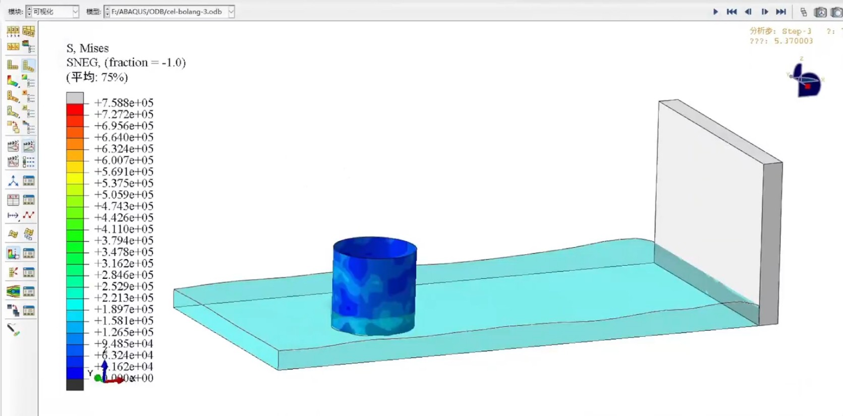 ABAQUS模型：基于CEL算法的海洋筒体受波浪荷载的动力分析。 使用ABAQUS的动力显示分析_abaqus cel-CSDN博客