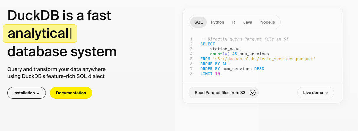 什么情况，一夜之间冲上热搜，狂揽29.6k星，再见吧SQLite！这个嵌入式分析引擎实在太香了_duckdb是基于什么数据库开发的-CSDN博客