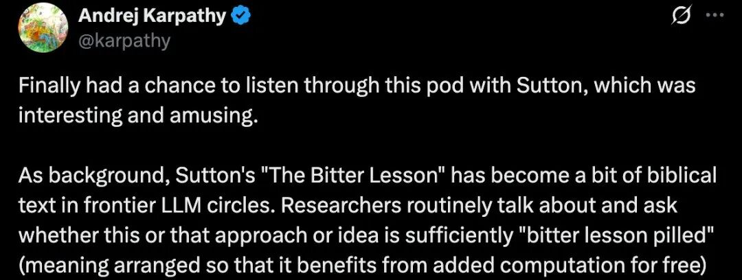 Andrej Karpathy回应强化学习之父Sutton最新观点「LLM是“死路一条”」-CSDN博客