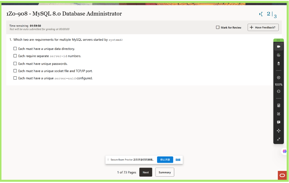MySQL 8.0 OCP 1Z0-908 考试解析指南(三)终结篇-CSDN博客