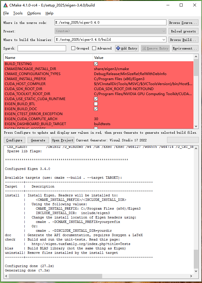 Eigen3.4在Windows下的编译和使用-CSDN博客