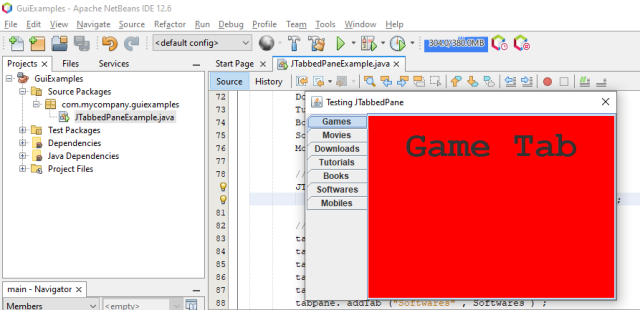 JTabbedPane in java with Examples using NetBeans-CSDN博客