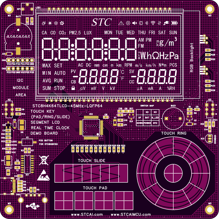 触摸滑条，8H4K64TLCD, 触摸按键、段码LCD液晶、RTC实时时钟演示程序_stc8h4k64tlcd-CSDN博客