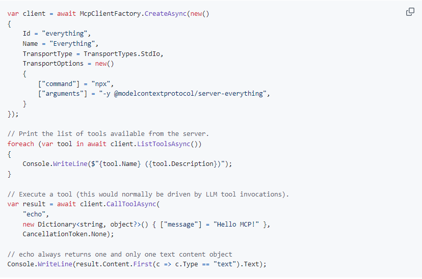 由 MCP 官方推出的 C# SDK，使 .NET 应用程序、服务和库能够快速实现与 MCP 客户端和服务器交互！_mcp c# sdk-CSDN博客