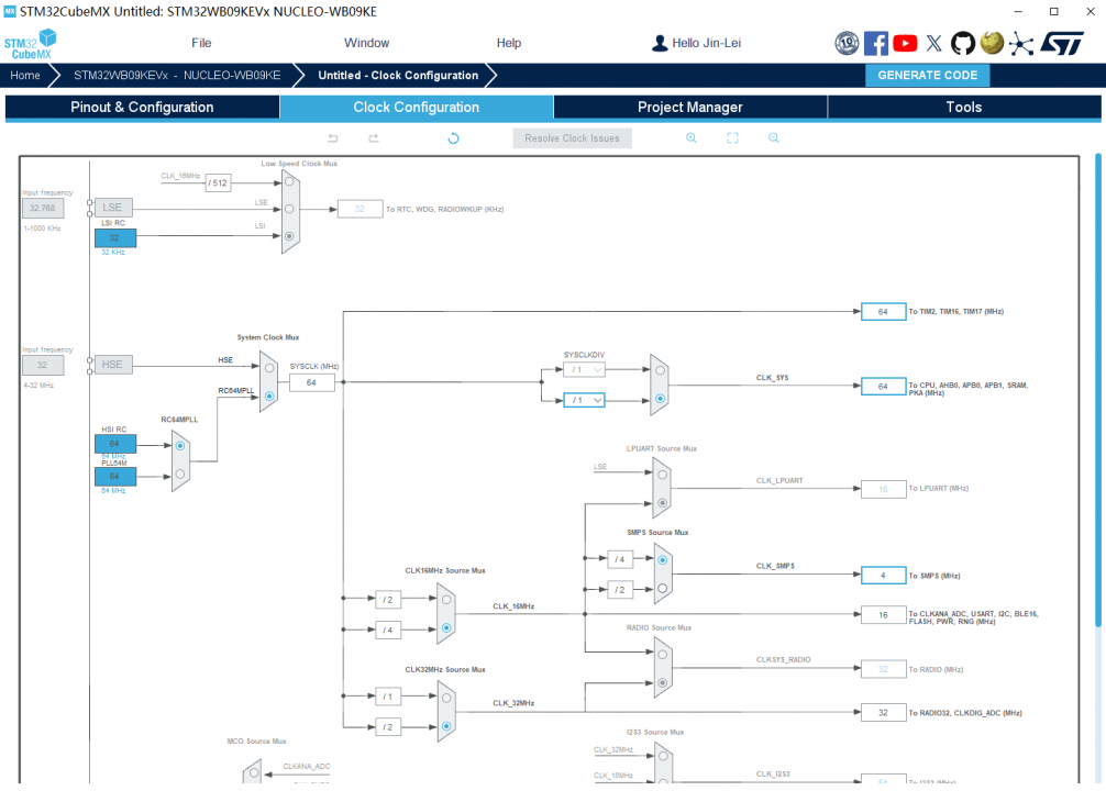 [STM32WB]【STM32WB09KE测评】简介、工程测试_nucleo-wb09ke-CSDN博客