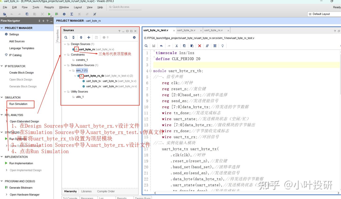 FPGA设计-逐行代码注释-UART串口接收-仿真图像分析-含代码_uart vivado 仿真-CSDN博客