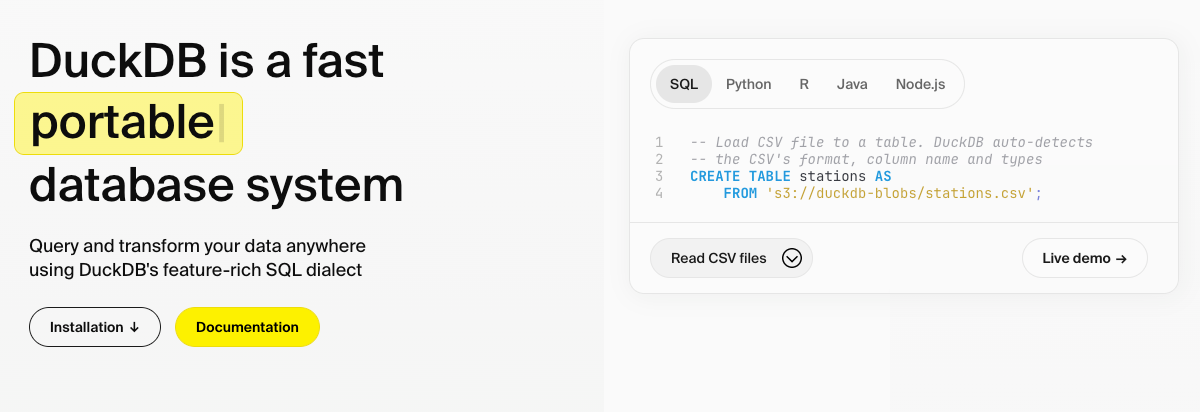 什么情况，一夜之间冲上热搜，狂揽29.6k星，再见吧SQLite！这个嵌入式分析引擎实在太香了_duckdb是基于什么数据库开发的-CSDN博客