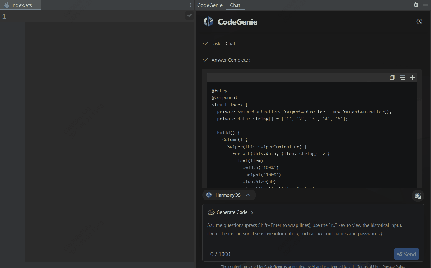 鸿蒙开发：CodeGenie，一个DevEcoStudio中自带的AI编程工具_code genie-CSDN博客