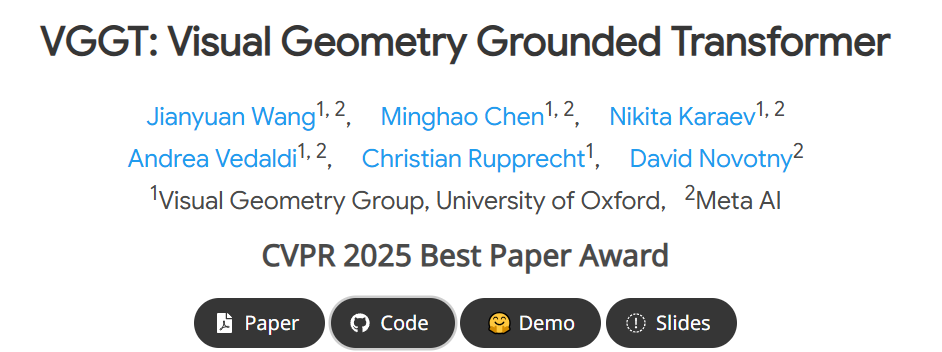 CVPR‘25 最佳论文一作亲解 | VGGT：纯前馈Transformer架构，快速3D重建新范式！-CSDN博客