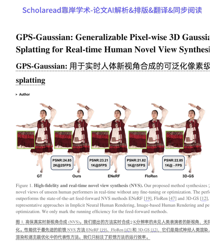 解读CVPR2024-3DGS| GPS-Gaussian: Generalizable Pixel-wise 3D Gaussian Splatting for Real-time ...