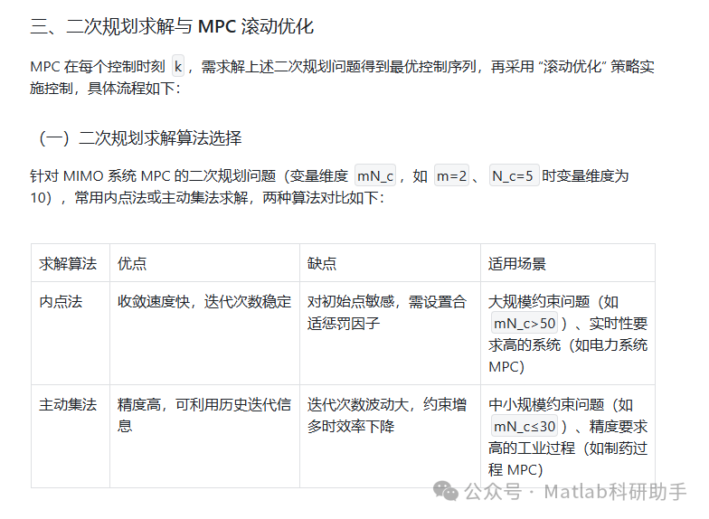 【模型预测控制MPC】使用二次规划来模拟多输入多输出(MIMO)系统的模型预测控制附Matlab代码-CSDN博客