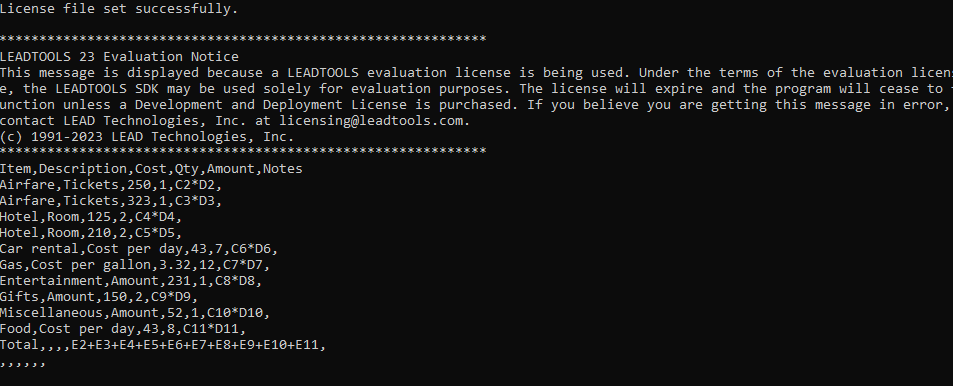 LEADTOOLS SDK将 XLSX 转换为 CSV - C# .NET 6_c# xlsx转csv-CSDN博客