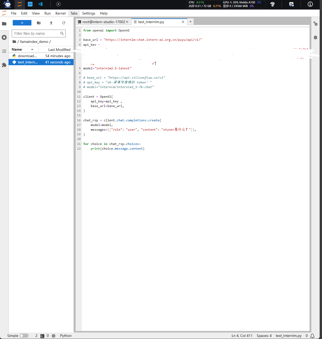 书生大模型实战营LlamaIndex+InternLM RAG 实践_任务要求3 :将 streamlit+llamaindex+浦语api的 space 部署到 hug-CSDN博客