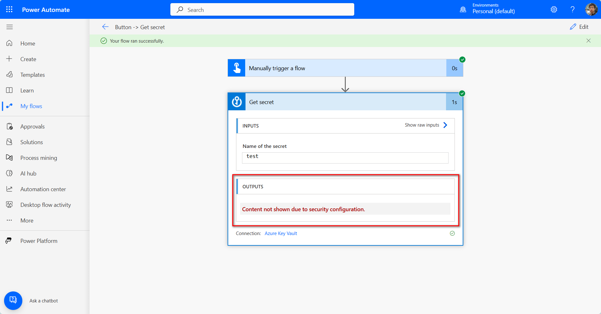 Power Automate 一个很有用的设置 “Secure Outputs“_powerautomate输出步骤结果-CSDN博客