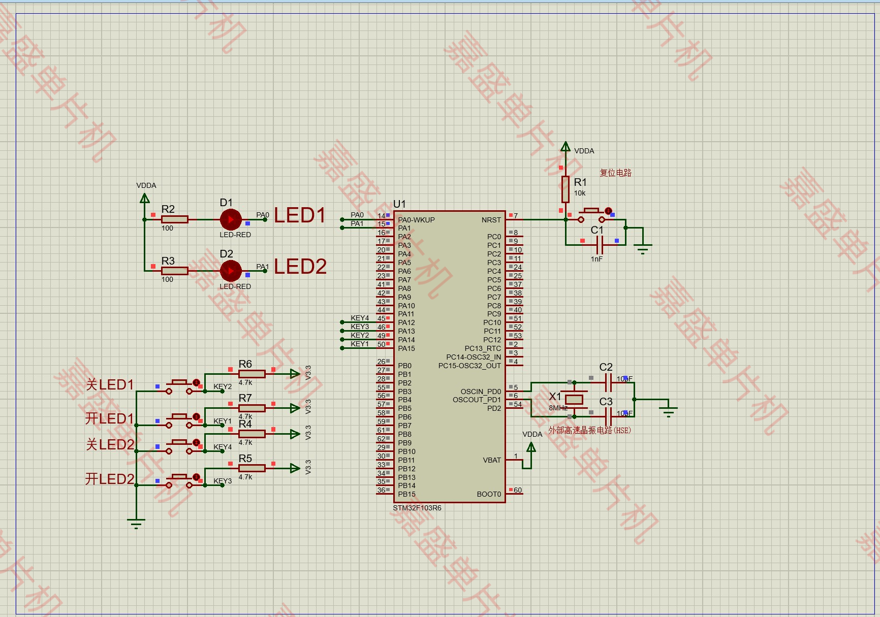 基于STM32的独立按键控制LED灯Proteus仿真设计_stm32按键控制仿真工程-CSDN博客
