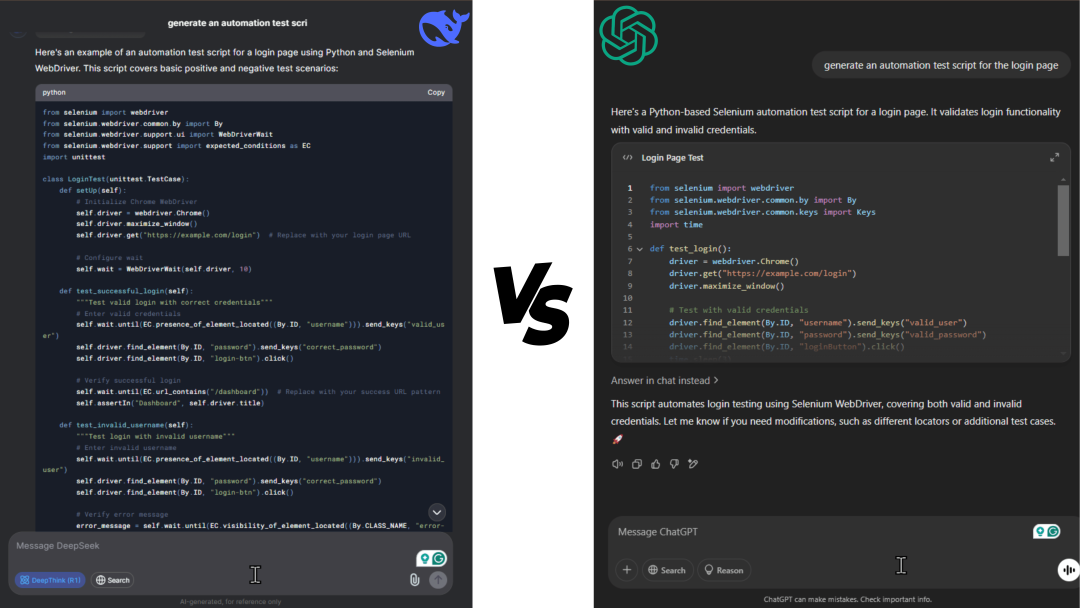 DeepSeek与ChatGPT对比：软件测试人员视角_deepseek和chatgpt的在测试人员工作中的区别以及用途-CSDN博客