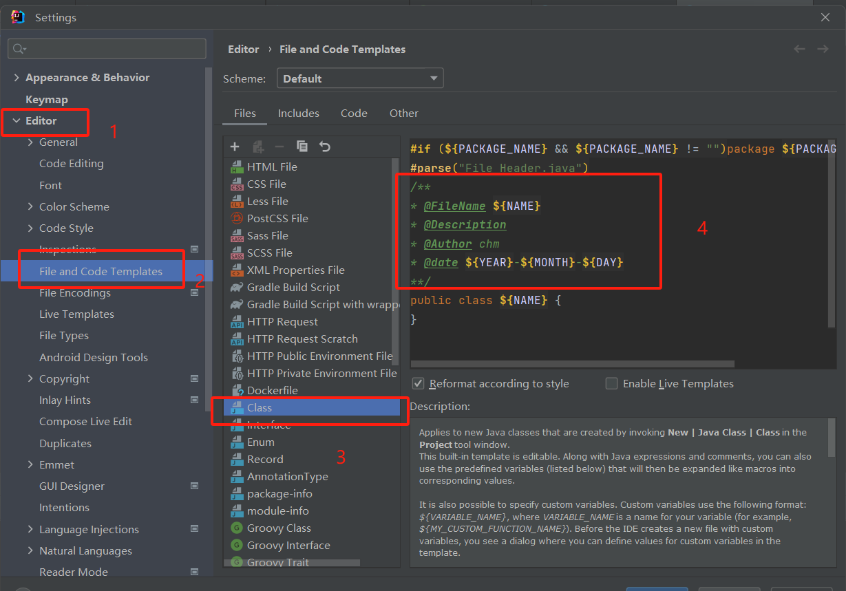 IntelliJ IDEA中设置自动生成Java类注释、方法注释_接口上生成注释怎么做-CSDN博客