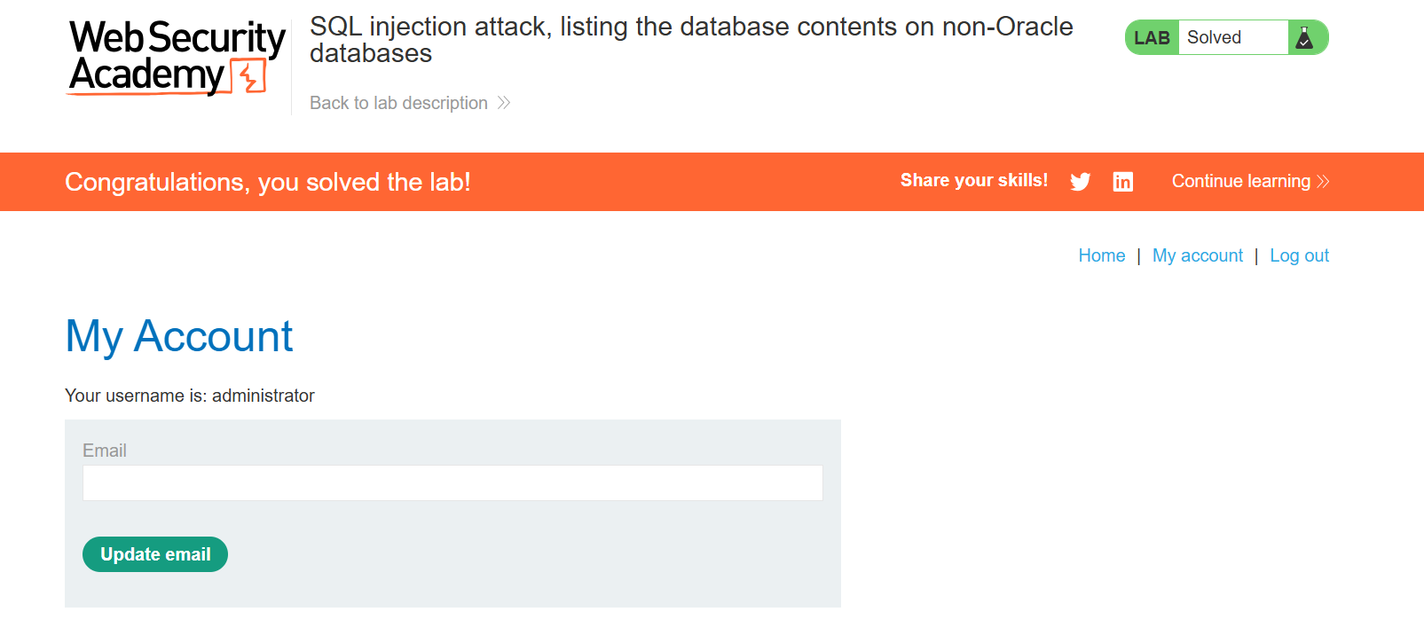 Lab5_ SQL injection attack, listing the database contents on non-Oracle ...