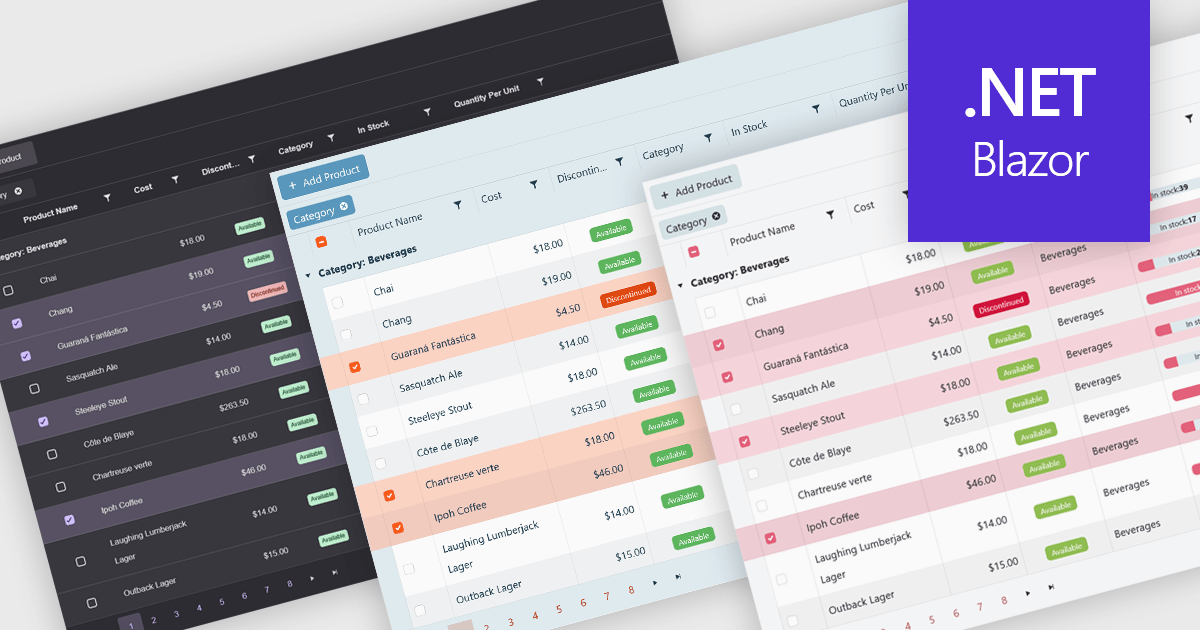 立即将一致的样式应用于数据网格-Blazorise DataGrid-CSDN博客