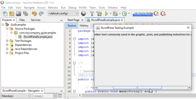 JScrollPane in Java with Example using NetBeans-CSDN博客