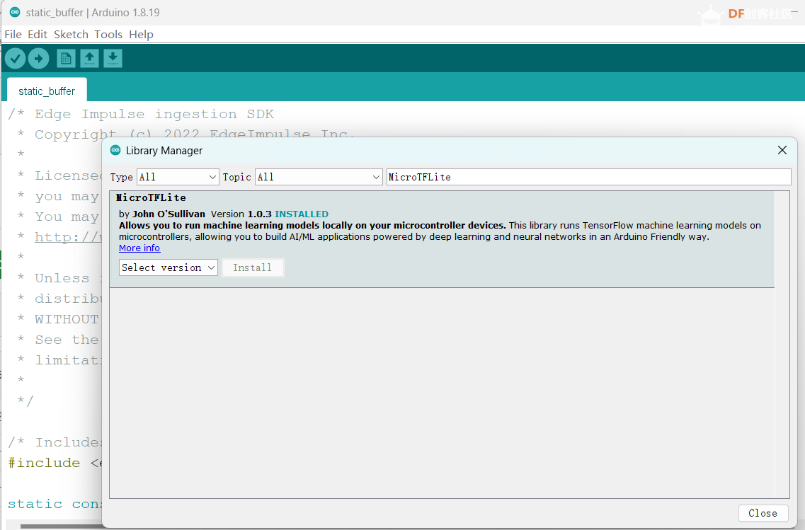 如何通过Arduino IDE在行空板K10 (ESP32 S3) 上使用TensorFlow-Lite-Mirco 库_esp32 tensorflow lite micro-CSDN博客