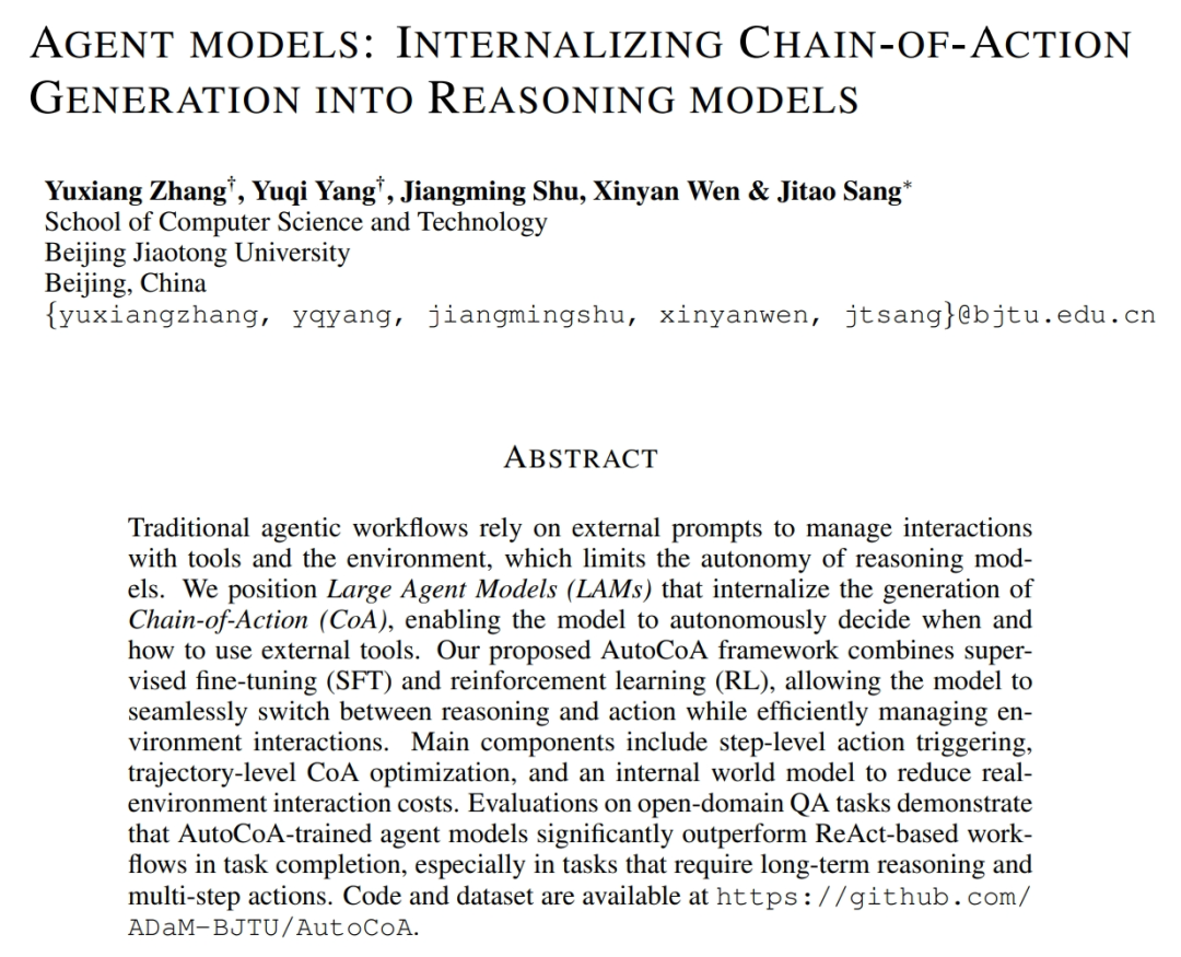 告别Agentic工作流？推理模型+行动链学习=Agent模型_autocoa-CSDN博客