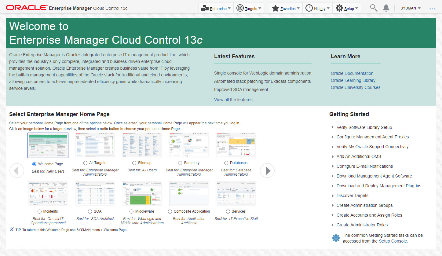 Oracle Enterprise Manager Cloud Control 13c Release 5 (13.5) Silent ...