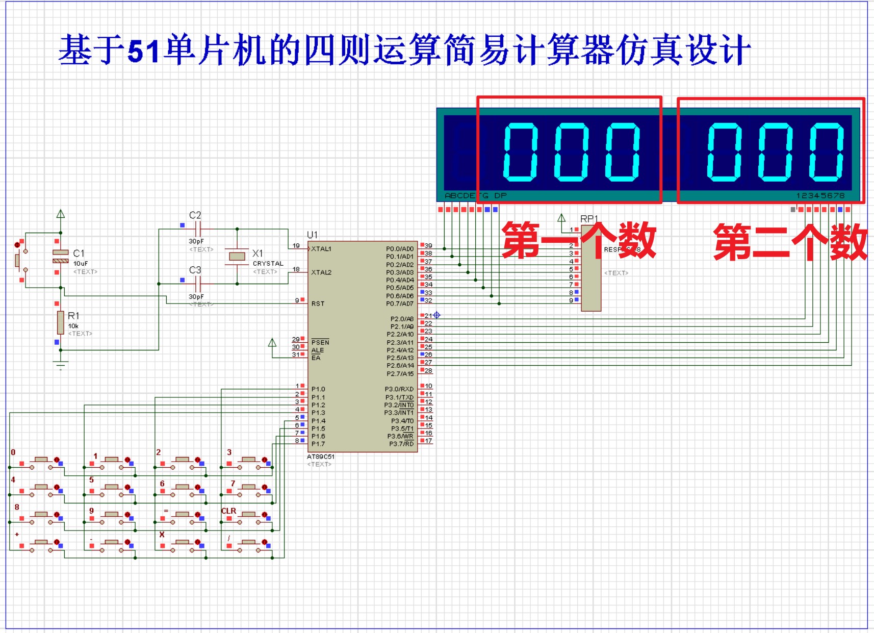 51单片机的简易计算器数码管proteus仿真程序原理图报告讲解51单片机的简易计算器数码管显示仿真设计 Proteus仿真程序原理图报告讲 Csdn博客