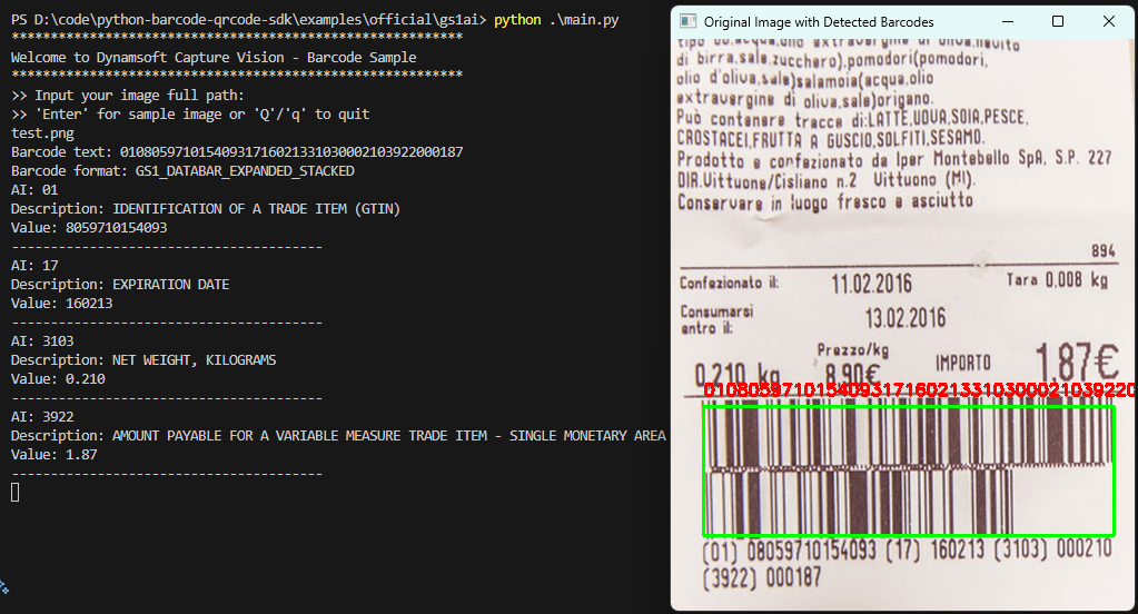 如何在Python中读取条形码并解析GS1应用程序标识符 (AI)_gs1编码生成与解析-CSDN博客