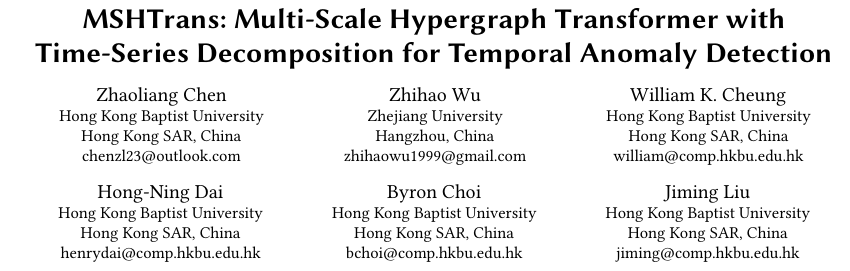KDD2025 | MSHTrans：多尺度超图建模+时间序列分解，刷新异常检测 SOTA 性能！-CSDN博客