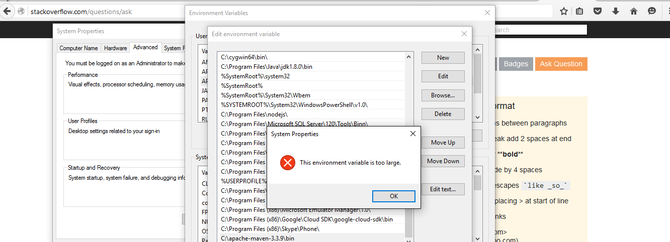 Windows 安装PyCharm等软件时报错：Length of PATH is bigger than 8192 bytes ...