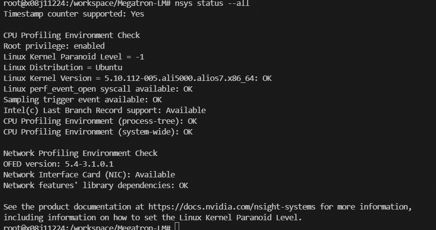 nsys报错-Unable to configure the collection of CPU IP/backtrace samples, context switch data, or ...