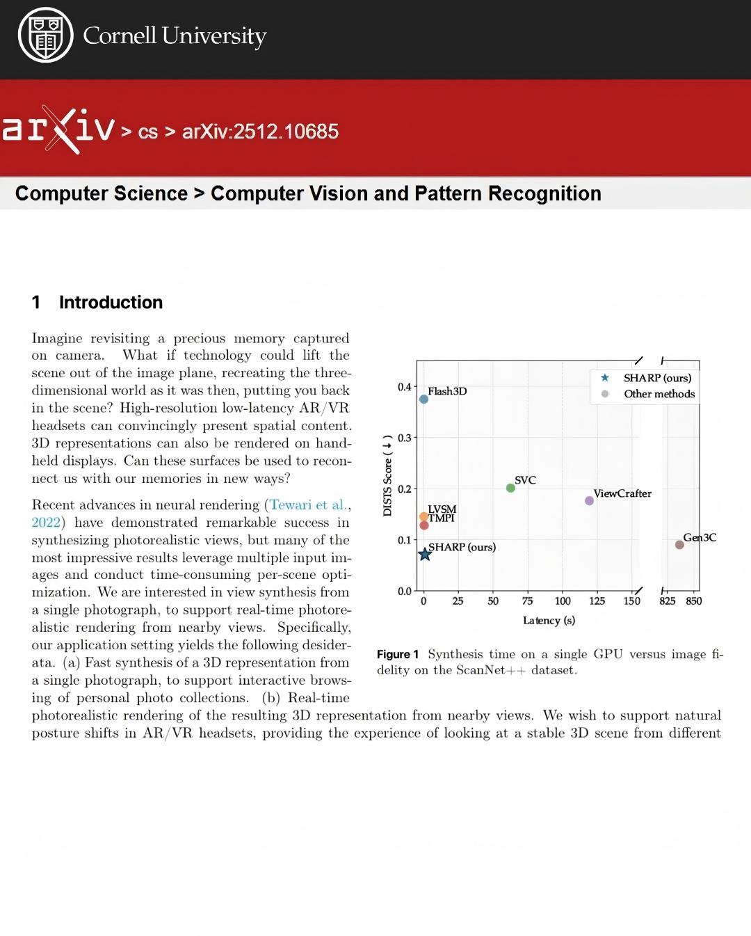 告别漫长等待：3D生成进入“秒时代”！Apple 重新定义实时视图合成_sharp:不到一秒的单图像视角合成(sharp monocular view synthesis -CSDN博客