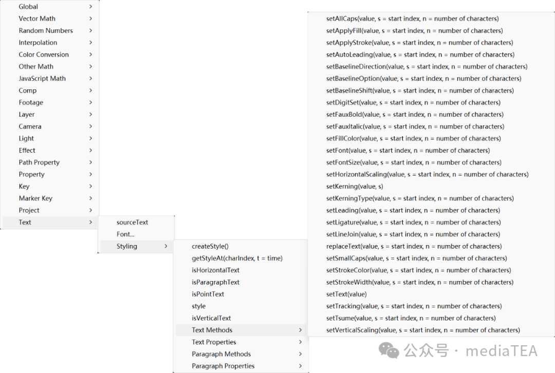 Ae 表达式语言引用：Text - Styling -Text Methods-CSDN博客
