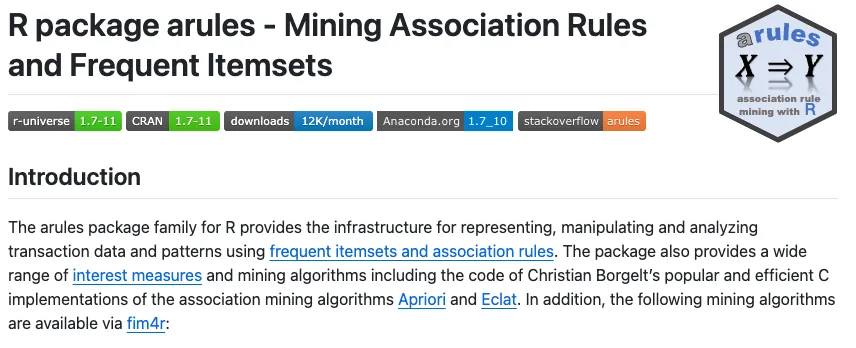 Apriori关联分析学习(arules包)-CSDN博客