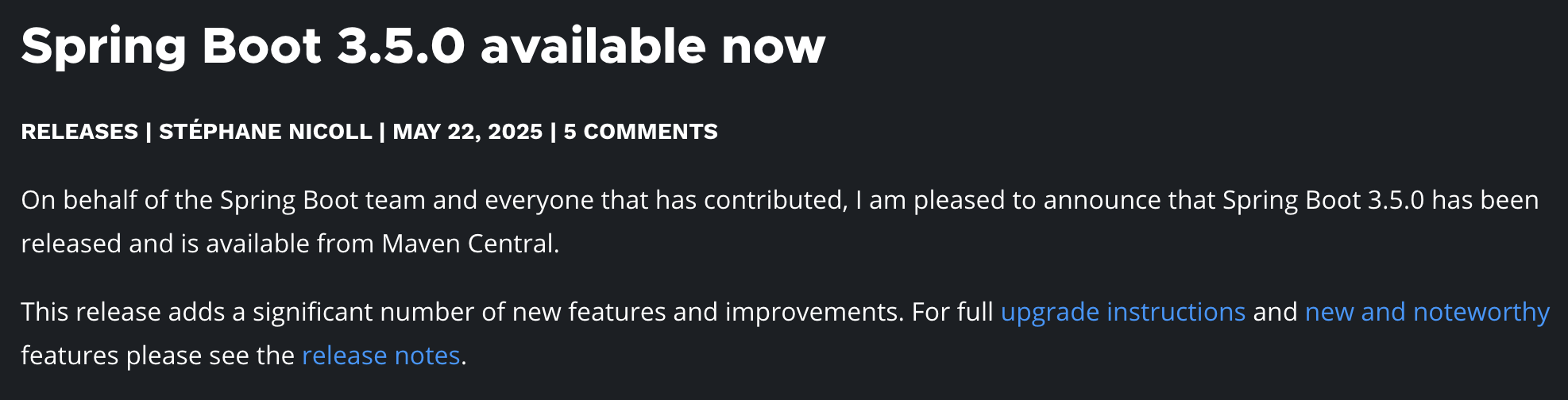 Spring Boot 3.5.0 正式发布了-CSDN博客