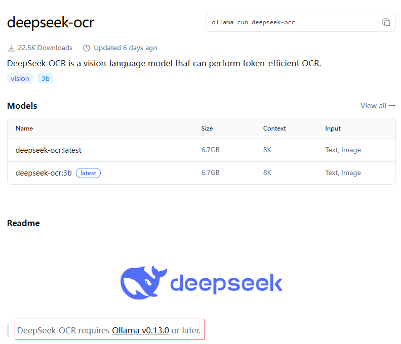 Ollama0.13.0上线DeepSeek-ocr 3B_ollama安装deepseek-ocr-CSDN博客