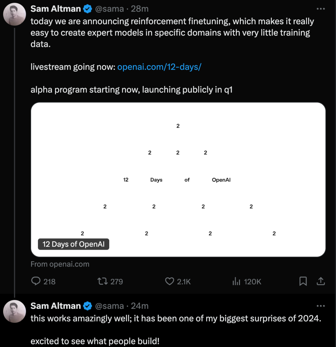 OpenAI发布强化微调技术，SFT退出历史舞台？_openai sft-CSDN博客