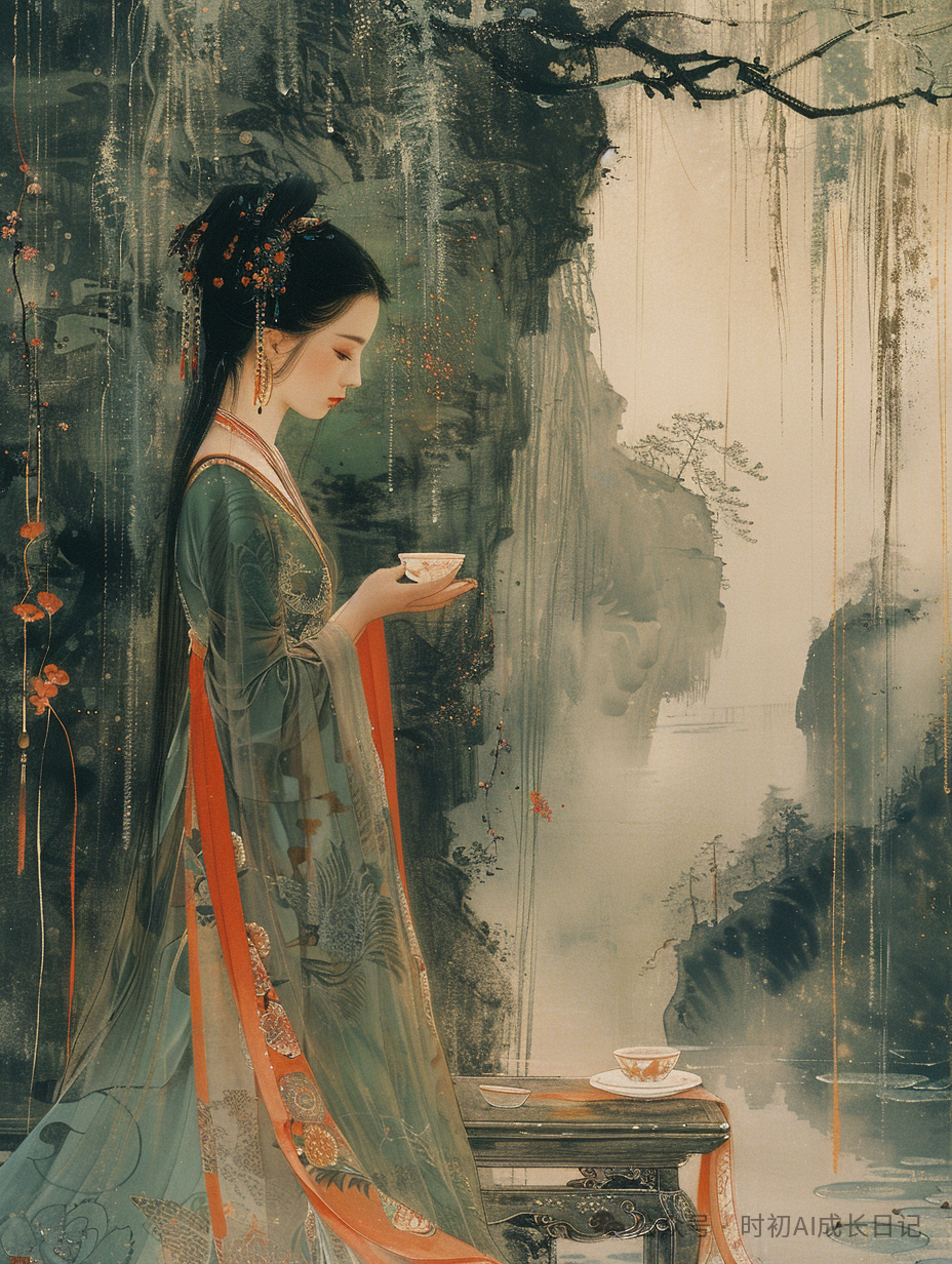 绝绝子！用DeepSeek+Midjourney做工笔画美人图，小白都能轻松学会（附提示词）_如何用deepseek画国画-CSDN博客