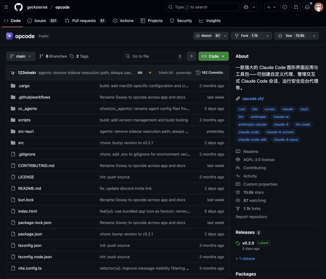 GitHub上1.6_万点赞！Claude Code 桌面指挥中心 opcode：让 AI 编程体验提升一个档次！_opcode执行claude-CSDN博客