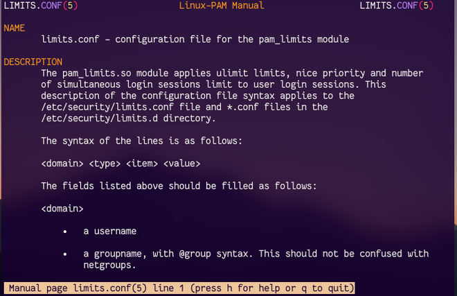 limits.conf File To Limit Users, Process In Linux With Examples-CSDN博客