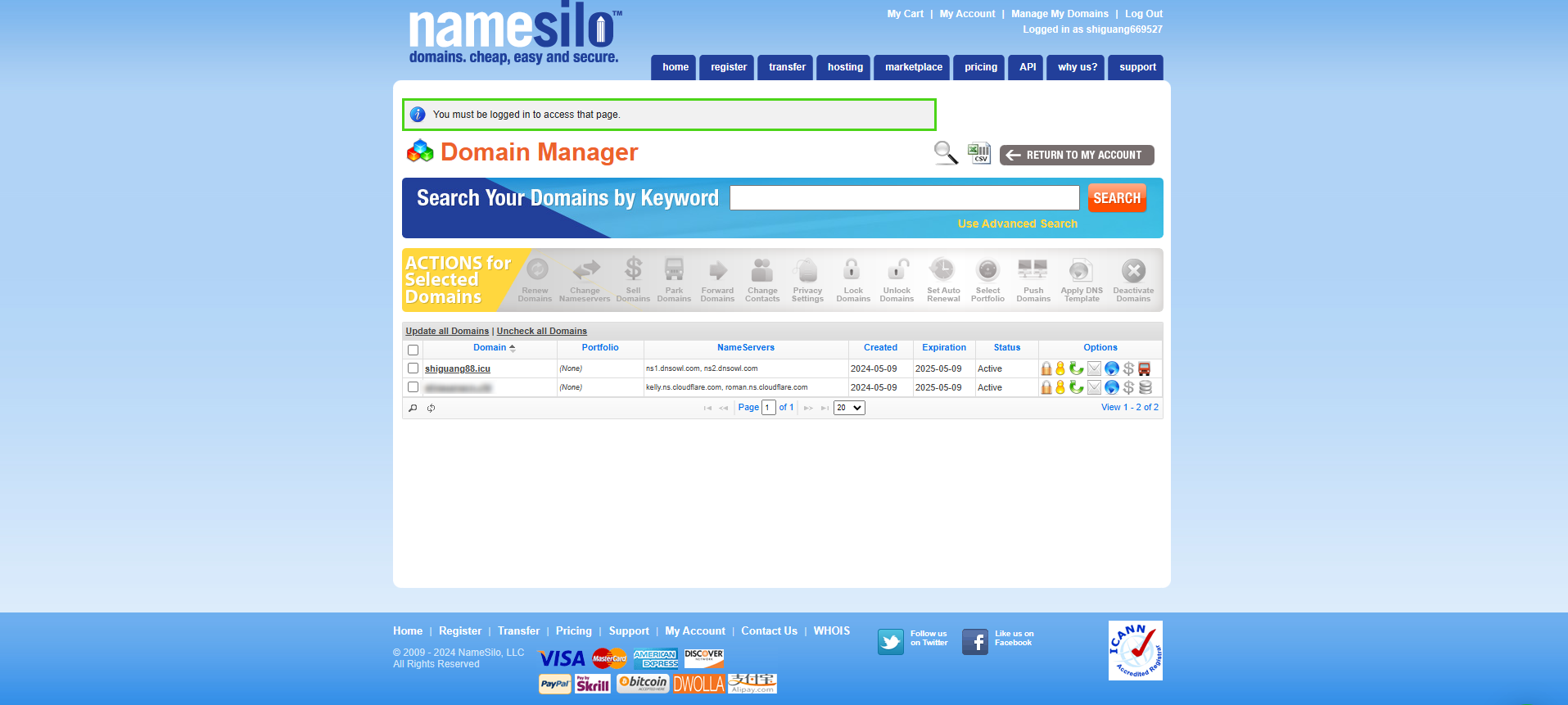 使用namesilo注册域名并托管到CloudFlare_namesilo 支付宝-CSDN博客