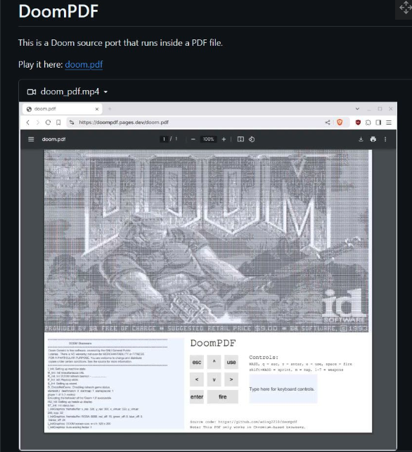 6MB PDF竟能运行Linux？这名高中生在PDF里玩DOOM后，再“整活”！-CSDN博客