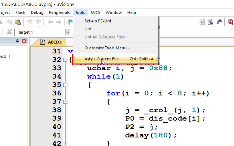 Keil 添加AStyle插件以格式化_keil插件-CSDN博客