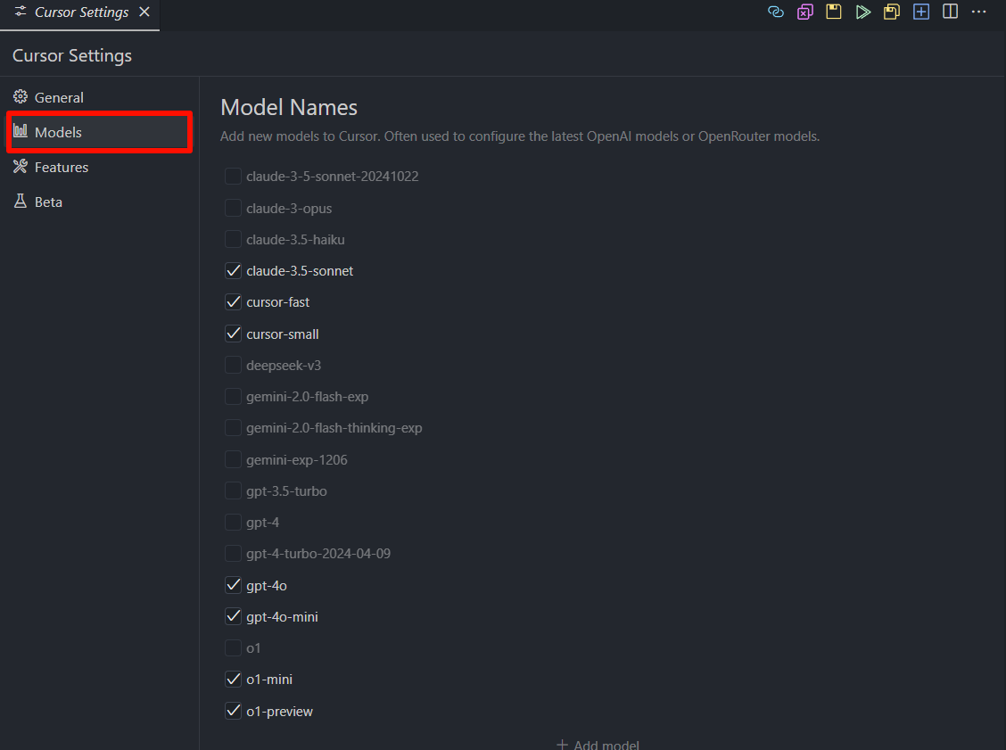 《Cursor-AI编程》进阶篇-自定义模型_cursor-small-CSDN博客