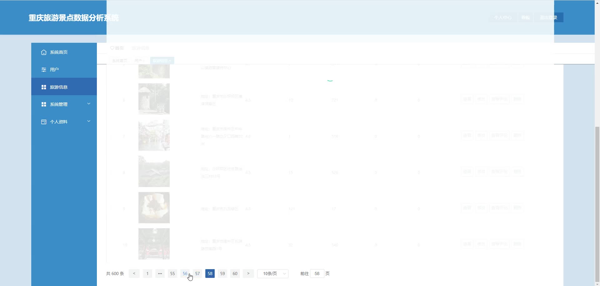 基于Python+Django+Vue重庆旅游景点数据分析系统(源码+LW+调试文档+讲解等)/重庆旅游数据/重庆景点数据分析/重庆旅游景点 ...